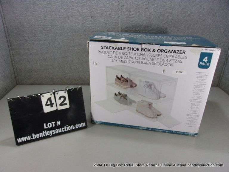 STACKABLE SHOEBOX & ORGANIZER - 4 PACK - Bentley & Associates, LLC
