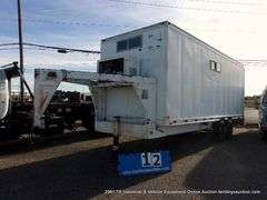 1985 HOMEMADE GOOSENECK TRAILER, TANDEM AXLES, 22' ENCLOSED VAN BOX ...