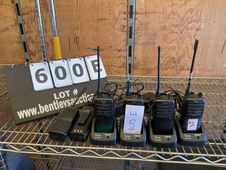 LOT: (6) ICOM BC-160 RADIOS, (4) CHARGERS, (3) POWER CORDS - Bentley ...