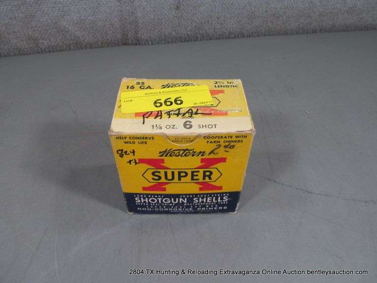 SUPER X LONG RANGE SHOTGUN SHELLS 16 GA - PARTIAL BOX - Bentley ...