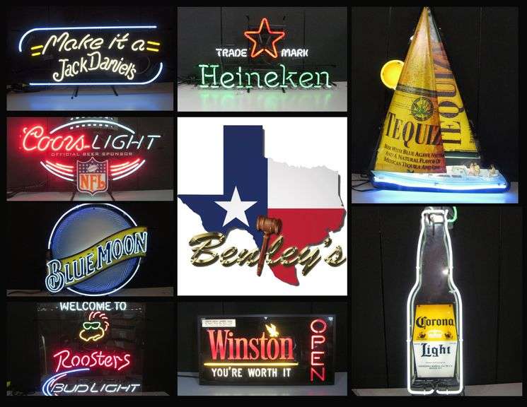 2867-TX New Old Stock Neon Signs Online Auction - Bentley & Associates, LLC