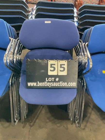 AMERICAN SEATING BLUE FABRIC ACTON STACKER GUEST SEATING (5X MONEY ...
