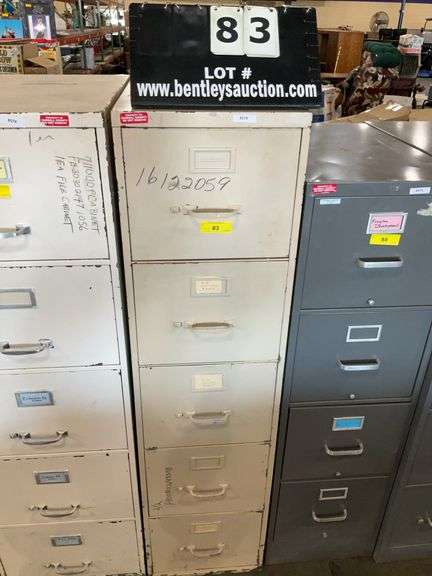 CREAM COLORED PAINTED 5-DRAWER LETTER FILE CABINET - Bentley ...