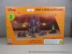 DISNEY MICKEY & FRIENDS HAUNTED HOUSE HALLOWEEN VILLAGE W/ LED ...
