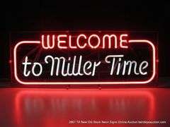 WELCOME TO MILLER TIME, 28" X 11" - Bentley & Associates, LLC