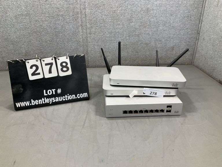 3 - CISCO MERAKI MX64W ROUTER, CISCO MERAKI MS220-8P GIGABIT ETHERNET ...