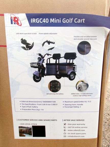2025 IR MINI GOLF CART MODEL: IRGC40 (ASSEMBLY REQUIRED) - NO TITLE ...