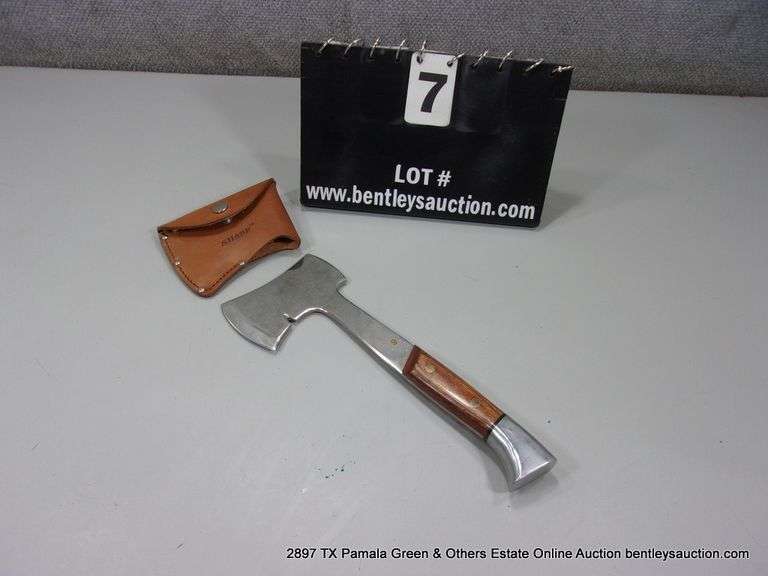SHARP BRANDED WOOD HANDLED SMALL HATCHET - Bentley & Associates, LLC