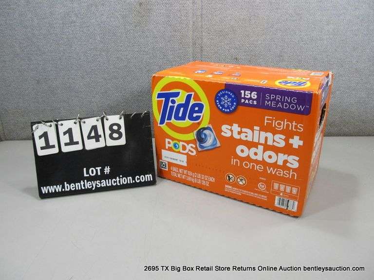 BOX: TIDE LAUNDRY DETERGENT PODS - SPRING MEADOWS - 156 PACS - Bentley ...