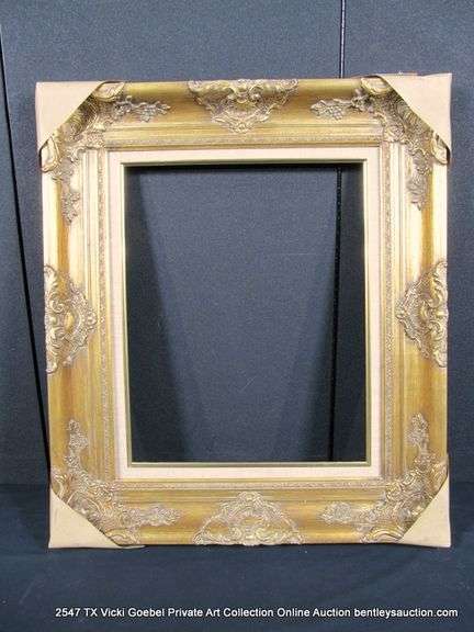 ANTIQUED GOLD FRAME W/ CARVED ACCENTS 26 X 30 - Bentley & Associates, LLC