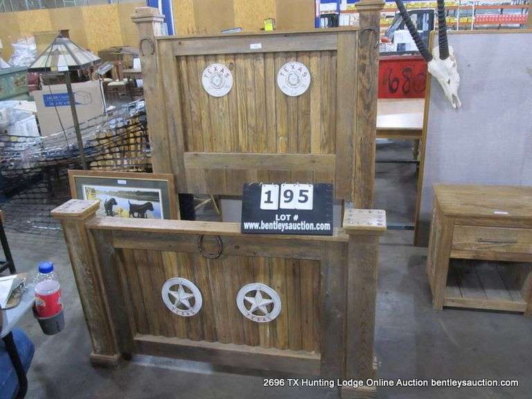 ROUGH CUT CRAFT MADE TEXAS THEMED OVERSIZED TWIN/FULL HEADBOARD ...
