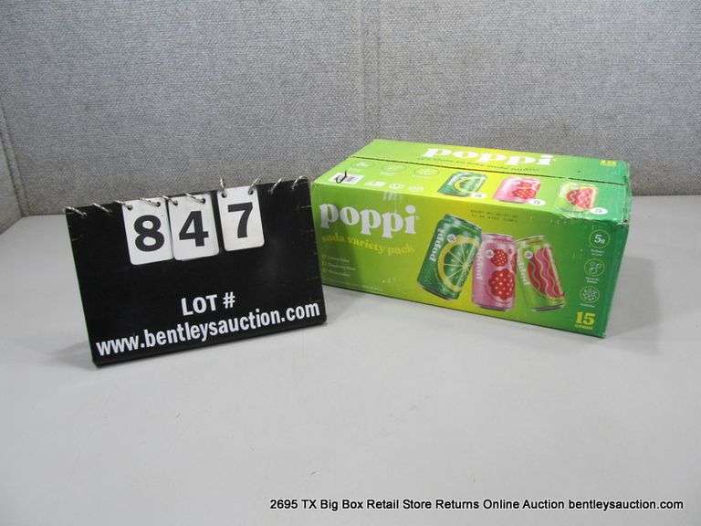 CASE: POPPI SODAS - 15 COUNT - LEMON-LIME, RASPBERRY-ROSE, WATERMELON ...