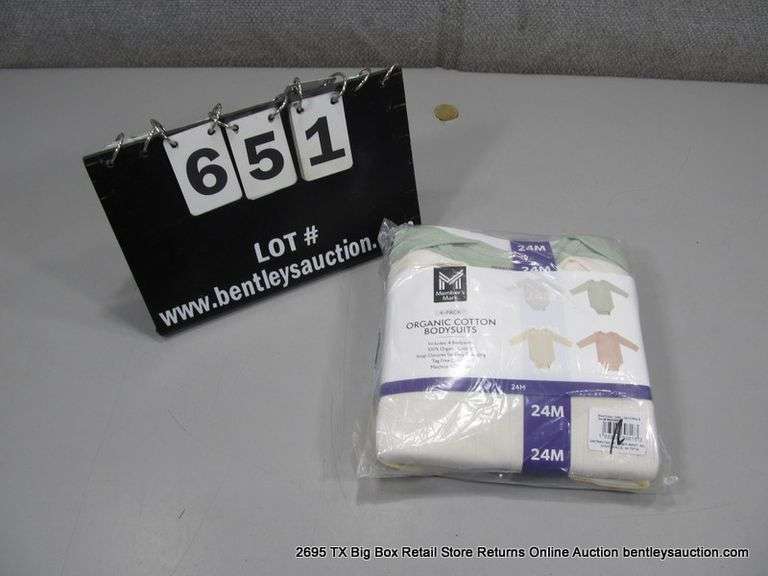 MM 4 PACK ORGANIC COTTON BODY SUITS - 24 MONTH - Bentley & Associates, LLC