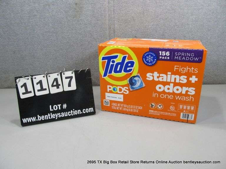 BOX: TIDE LAUNDRY DETERGENT PODS - SPRING MEADOWS - 156 PACS - Bentley ...