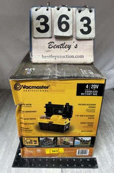 VACMASTER PROFESSIONAL 4 GALLON, 20V CORDLESS WET/DRY VAC MODEL ...