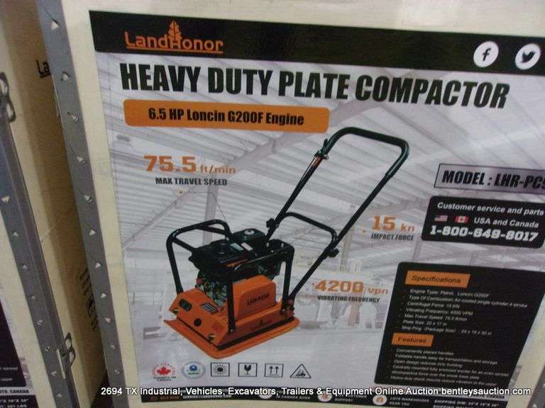 HEAVY DUTY PLATE COMPACTOR, MODEL LHR-PC90 - Bentley & Associates, LLC