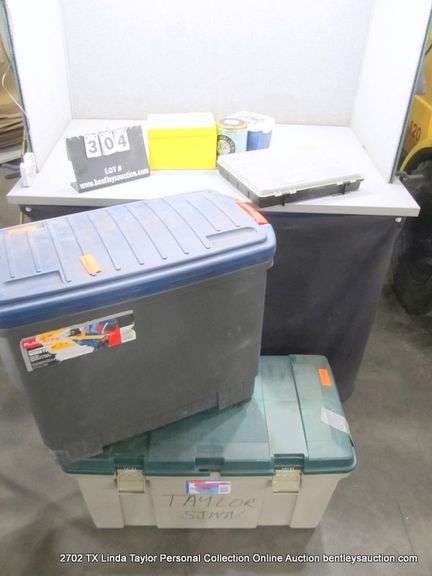 LOT: ASSORTED CANISTERS, STORAGE TOTES, TINS - Bentley & Associates, LLC