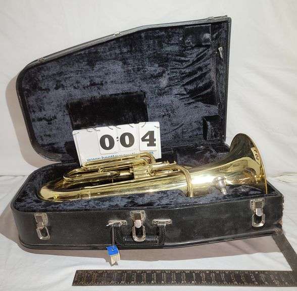 ANTOINE COURTOIS PARIS - EUPHONIUM BRASS INSTRUMENT IN A CARRYING CASE ...