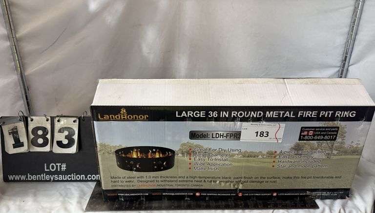LANDHONOR LARGE 36" ROUND METAL FIRE PIT RING MODEL: LDH-FPR36 ...