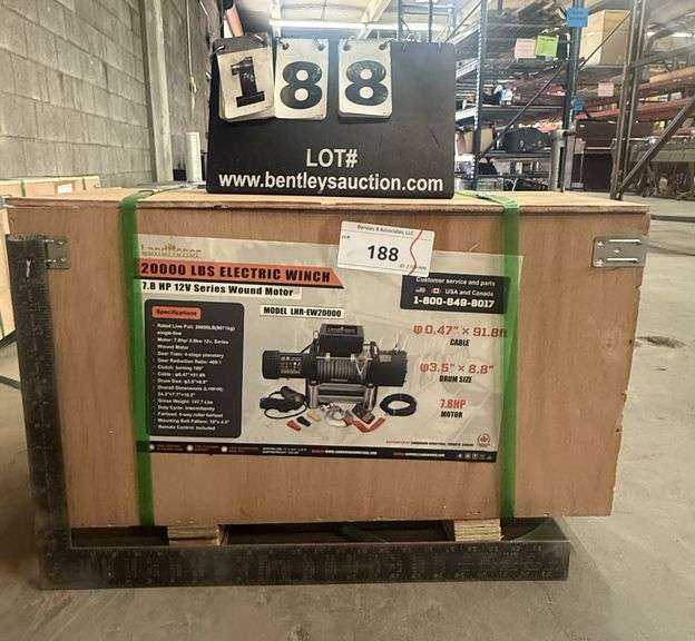 LANDHONOR 20,000 LB ELECTRIC WINCH MODEL: LHR-EW2000, 7.8 HP 12V SERIES ...