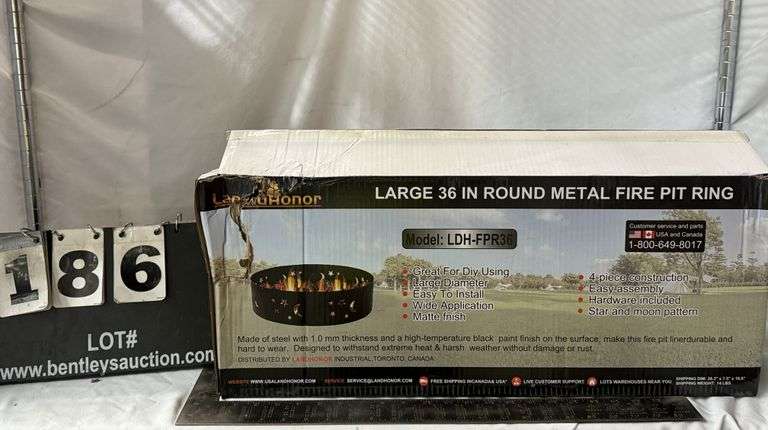 LANDHONOR LARGE 36" ROUND ETAL FIRE PIT RING MODEL: LDH-FPR36 ...