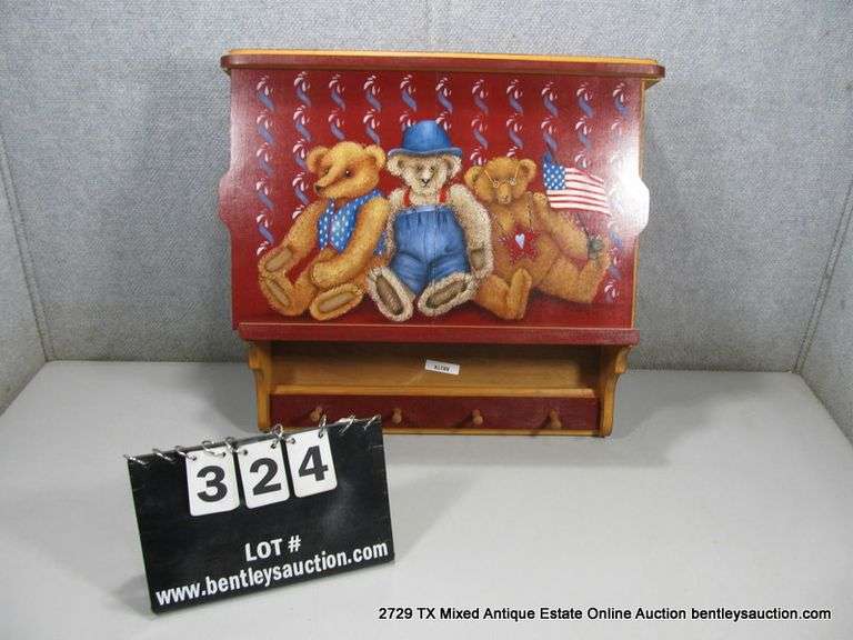 WOODEN BEAR WALL HANGING RACK - Bentley & Associates, LLC