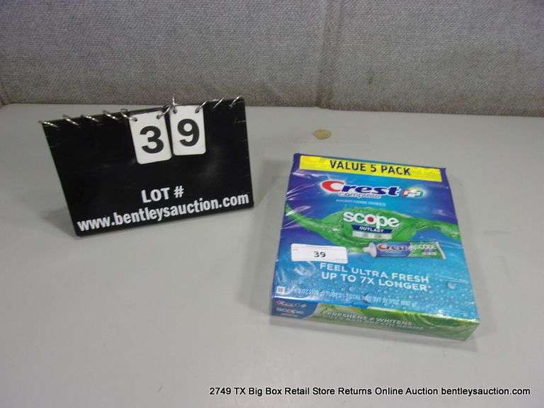 5-PACK CREST PLUS COMPLETE SCOPE TOOTHPASTE - Bentley & Associates, LLC