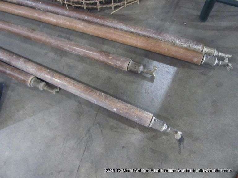 LOT: (5) ANTIQUE SCHOOL ROOM LONG REACH WINDOW LEVER RODS - Bentley ...