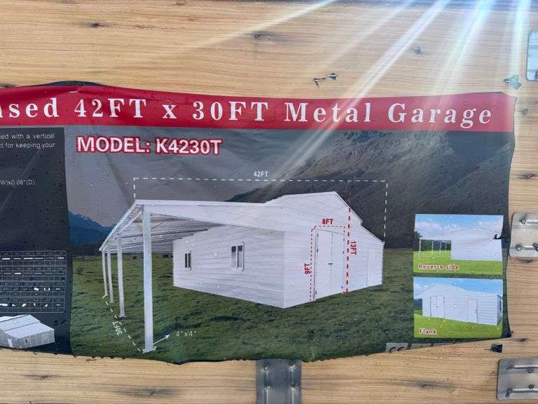 2025 KJ ALL METAL 42' X 30' METAL GARAGE MODEL: K-4230T (2 CRATES ...