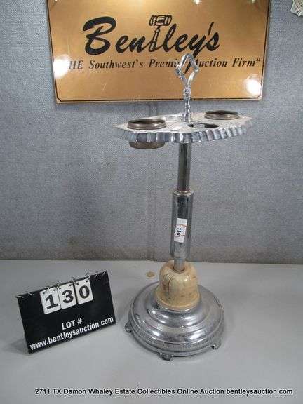 25" TALL SILVER SMOKING STAND - Bentley & Associates, LLC