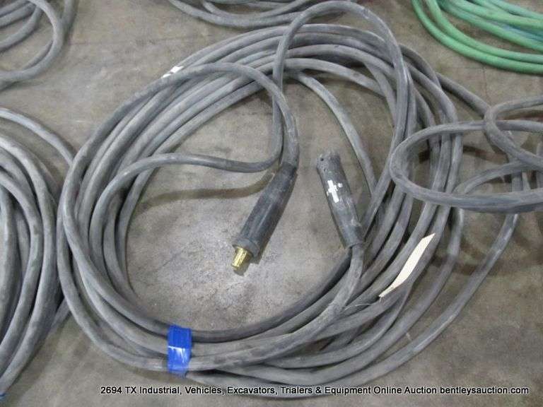 APPROX 50' 2/0 FLEX-A-PRENE WELDING CABLE ENDS EXTENSION CABLE W/ MALE ...