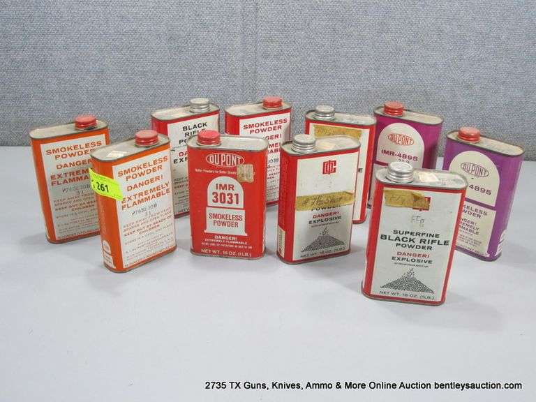 LOT: (10) EMPTY SMOKELESS POWDER CANS - Bentley & Associates, LLC