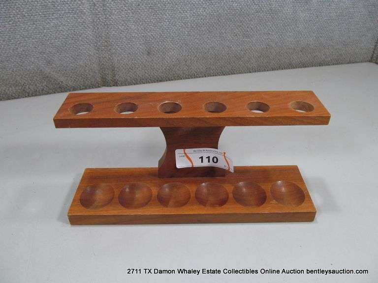 WOODEN SMOKING PIPE RACK (HOLDS 6 PIPES) - Bentley & Associates, LLC