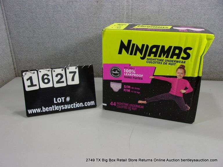 BOX: NINJAMAS NIGHT TIME UNDERWEAR, SIZE S/M (44 COUNT) - Bentley ...