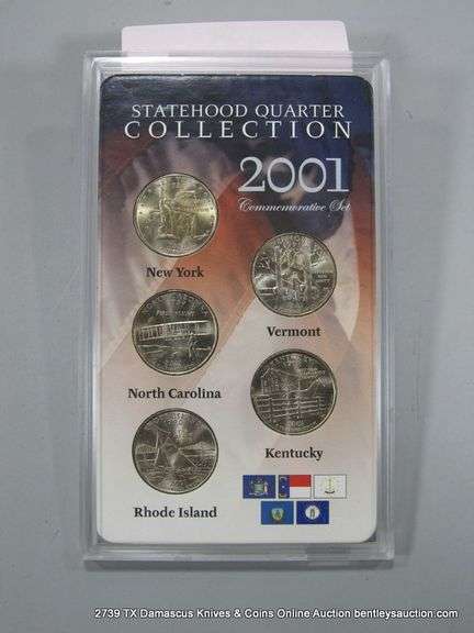 2001-D STATEHOOD QUARTER COLLECTOR SET - COMMEMORATIVE SET - 5 COINS ...