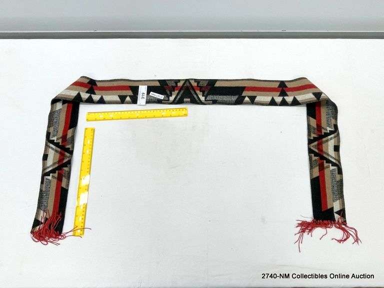NATIVE AMERICAN DESIGN NECK SCARF - BLACK & RED - Bentley & Associates, LLC