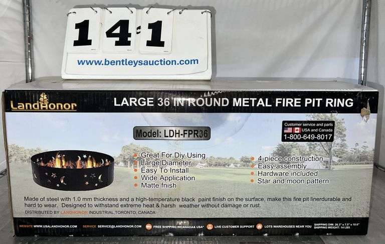 2025 LANDHONOR 36" ROUND METAL FIRE PIT RING MODEL: LDH-FPR-36 ...