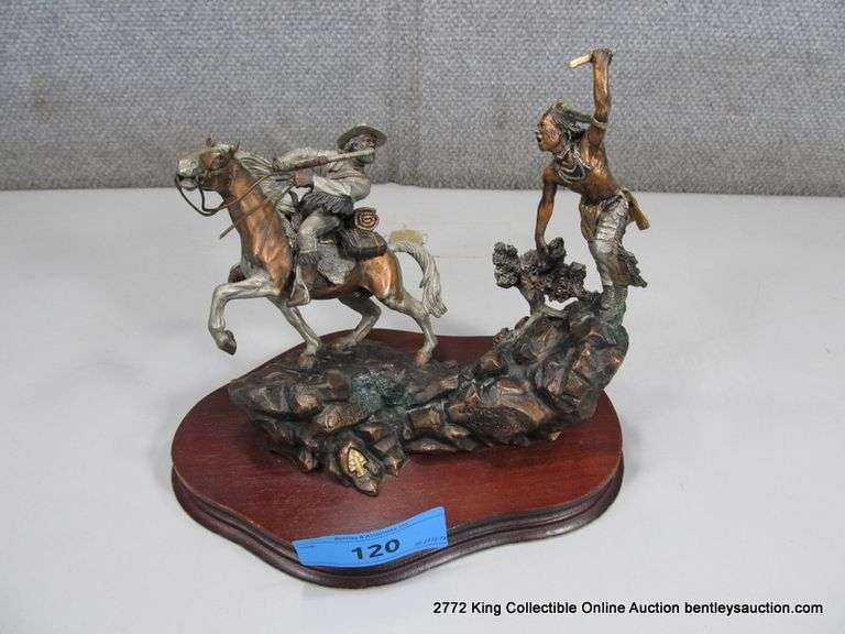 C.A. PARDELL "JOHNSON'S LAST FIGHT" MIXED MEDIA SCULPTURE, LEGENDS ...