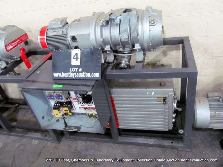 EDWARDS E2 275 HIGH VACUUM TWO STAGE PUMP W/ EDWARDS EH 1200 MECHANICAL ...