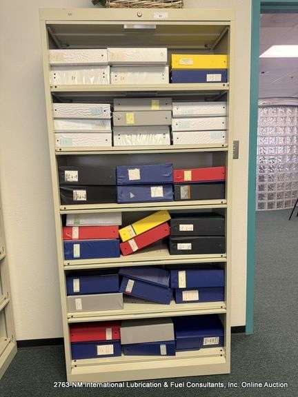 HON METAL 6-FLIP DOOR FILE CABINET W/ CONTENTS - NOTEBOOK BINDERS ...