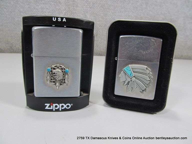 LOT 2: SOUTHWEST DESIGN ZIPPO COLLECTOR'S LIGHTER, INDIAN HEADDRESS ...