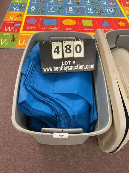 GREY STERLITE POLY STORAGE TOTE, NEW K-SYSTEM LARGE NAP COT ...