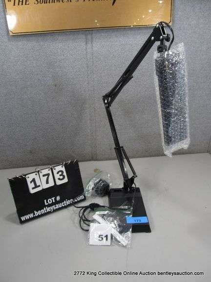 GENESIS FLUORESCENT DOUBLE ARM DESK LAMP - SPRING BALANCED, EXTENDED ...