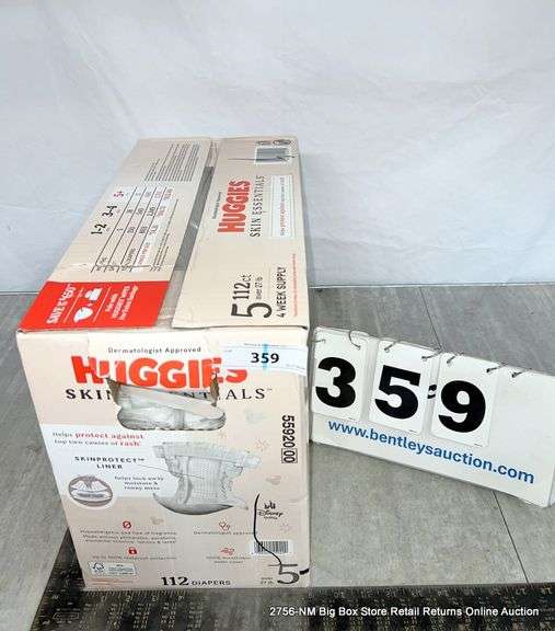 BOX: HUGGIES SKIN ESSENTIALS, SIZE OVER 27 LBS (112 CT DIAPERS ...