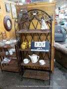 METAL DECORATIVE SHELF W/ STRAW SHELVING - Bentley & Associates, LLC