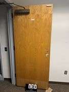 WOODEN OFFICE DOOR - NO HANDLE, 83" X 36" **BUYER RESPONSIBLE FOR ...