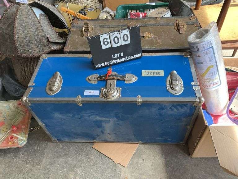 BLUE STORAGE TRUNK W/ ASSORTED DOCUMENTS & ETC - Bentley & Associates, LLC