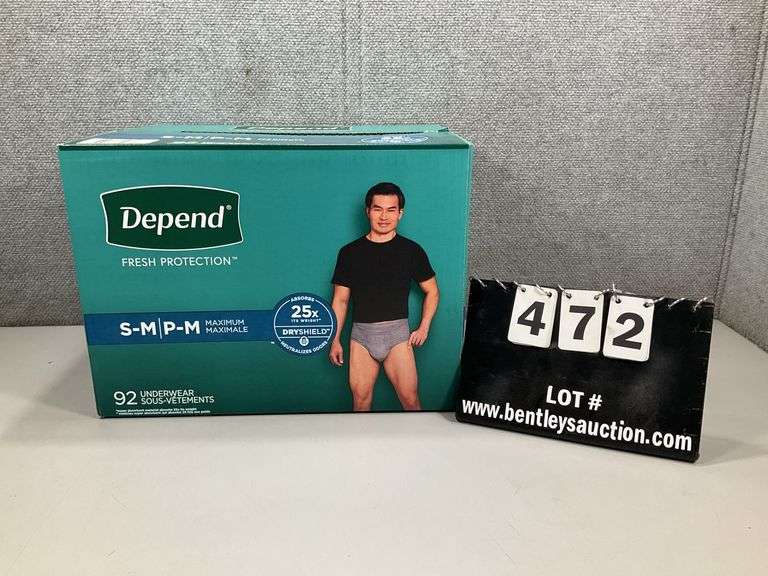 DEPEND FRESH PROTECTION , S-M, 92 CT. MENS UNDERWEAR - Bentley ...