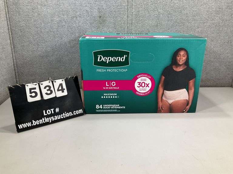 OG BOX - DEPEND FRESH PROTECTION UNDERWEAR FOR WOMEN, L, 84 CT ...
