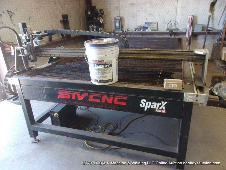 STV CNC SPARX PRO 10 PLASMA TABLE HYPERTHERM POWER MAX 105 SYNC - 12'X7 ...